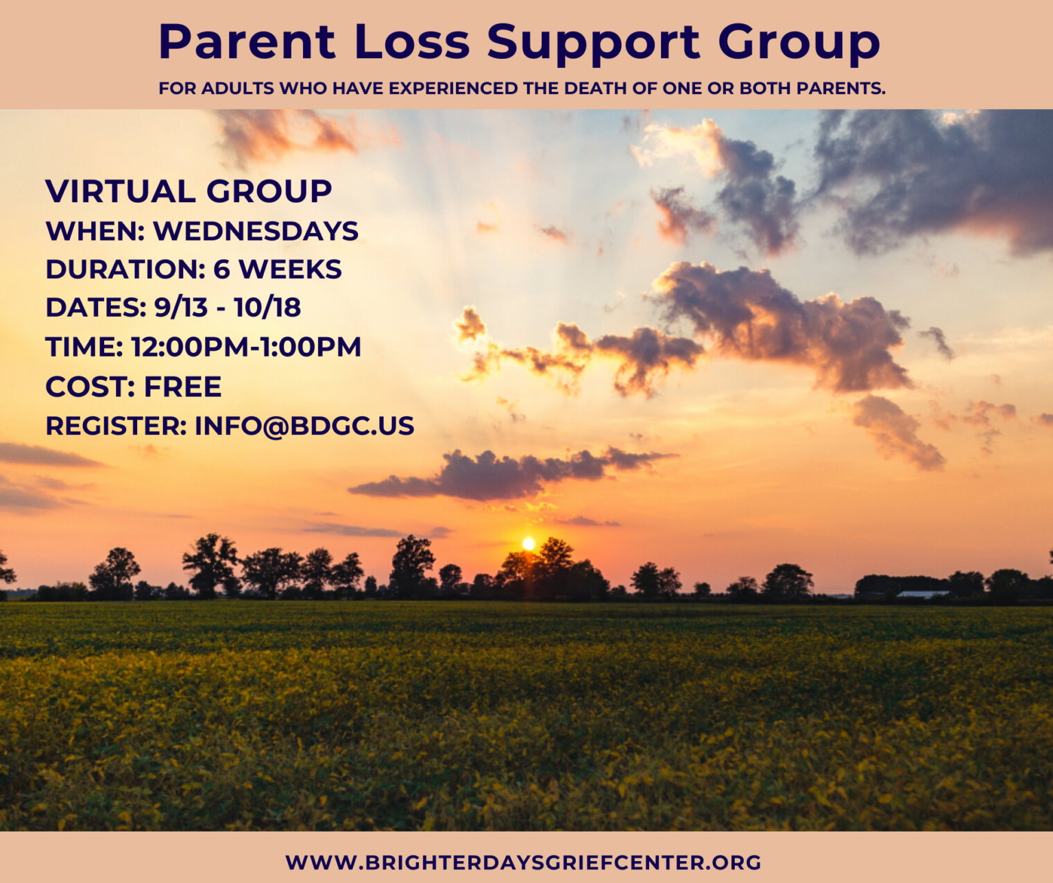 Death of Parent - For Adult Children - Brighter Days Family Grief Center